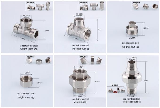 Size 10mm Stainless Steel Pipe Fittings 201 Threaded T Pipe Fitting